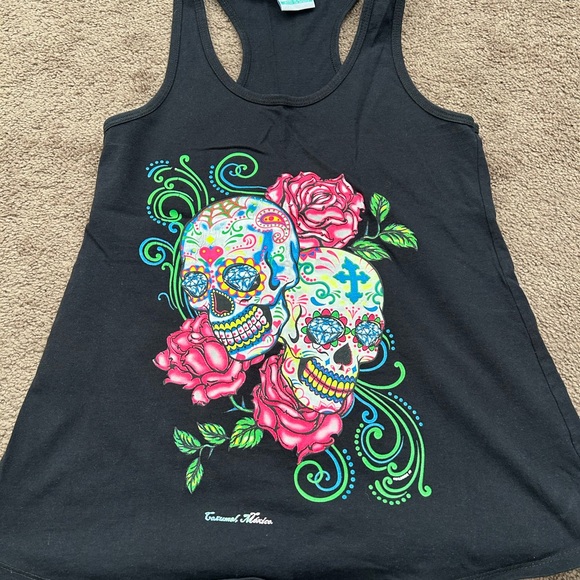 Ed Hardy | Tops | Ed Hardy Black Tank With Vibrant Skull And Rose Art ...